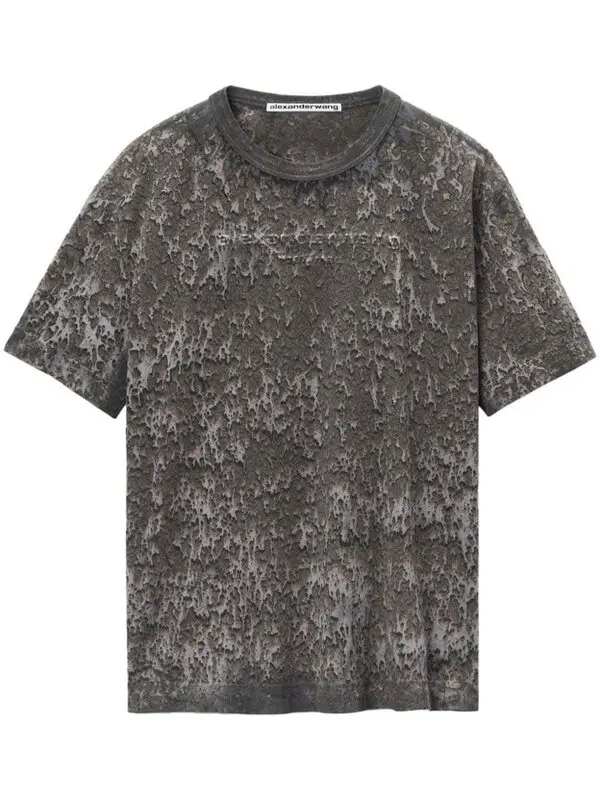 Alexander Wang Embossed Logo Tee - Steel Grey