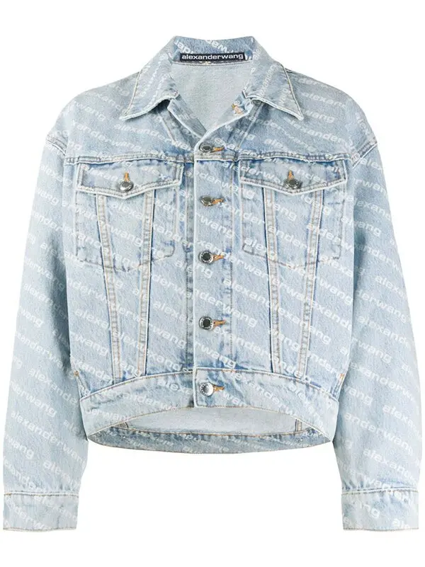 Alexander Wang Logo Falling Back Jacket - Pebble Bleach