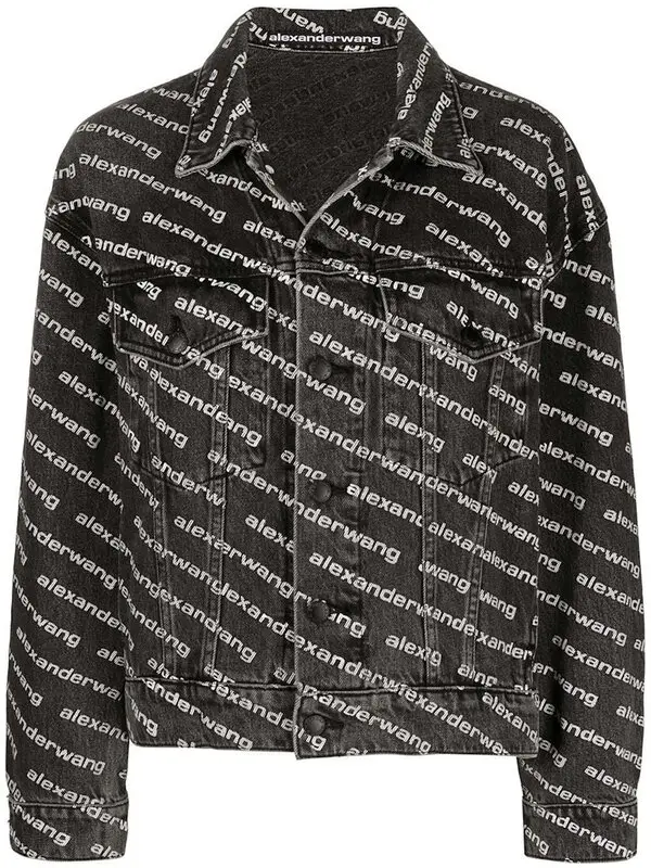 Alexander Wang Falling Back Jacket - Grey Aged/white