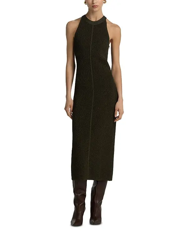 St. John Mesh Knit Midi Dress In Cypress - 72% Off | Editorialist