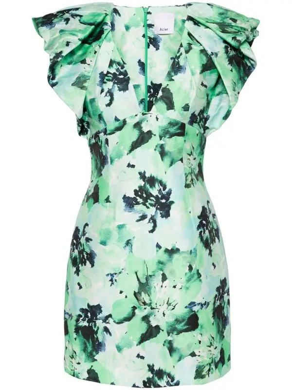 slim fit dress slacks Acler Online AU Leaf Green Mini Dress, AU12 US8 main image 1