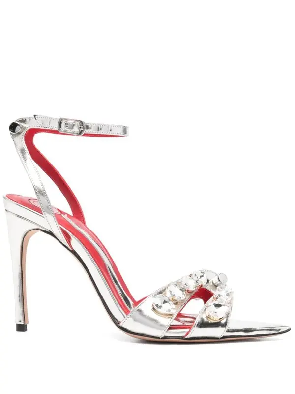 HARDOT Booty 100mm Sandals - Silver
