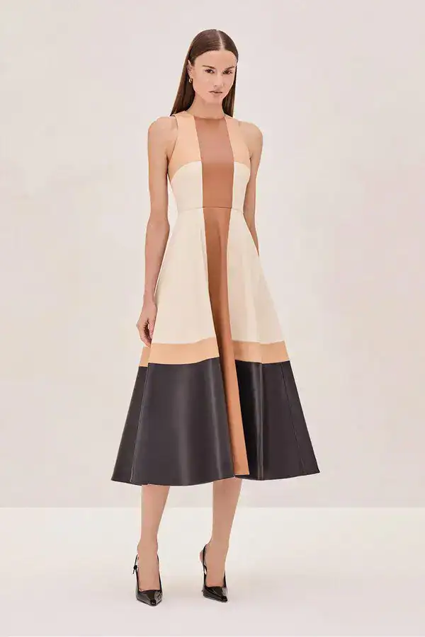 alexis vegan leather dress Alexis Viktoria Vegan Leather Midi Dress