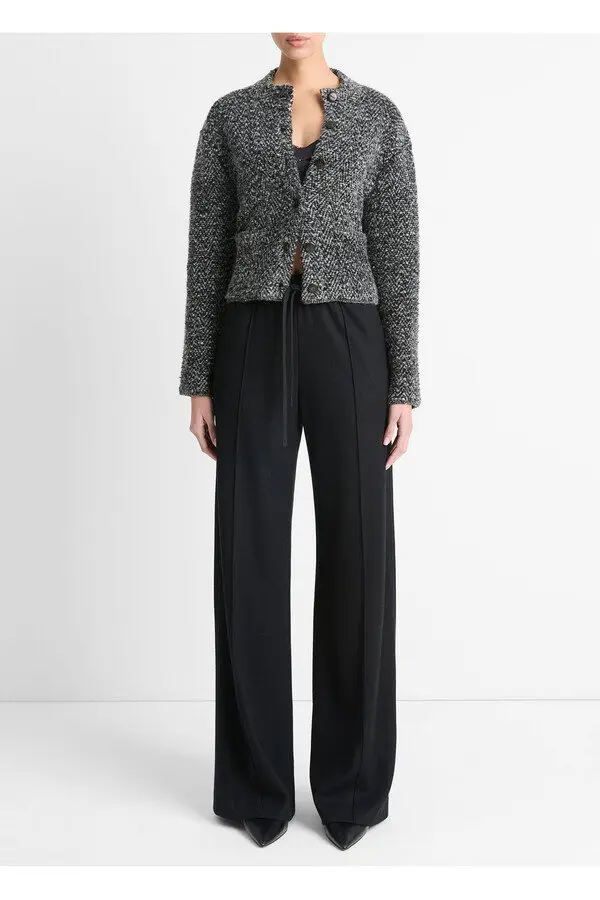 Vince Herringbone Wool-blend Cardigan Jacket