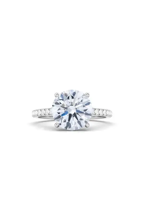 HAUTECARAT Round Brilliant Cut Lab Grown Diamond Pavé Ring - 2.50 Ctw 18k White Gold