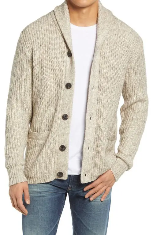 SCHOTT Heavyweight Shawl Collar Cardigan - Limestone