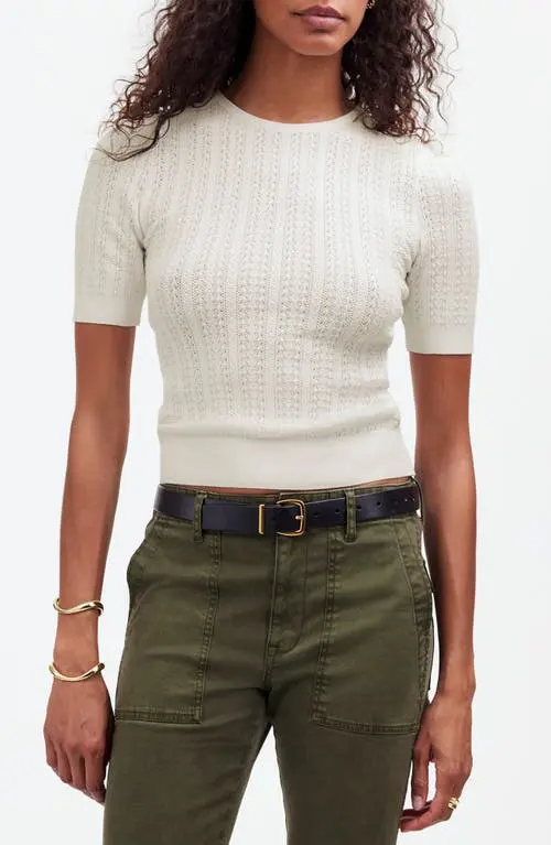 Madewell Signature Open Knit Crewneck Sweater Top