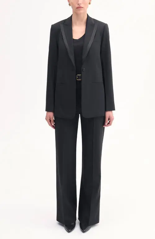 Co Tuxedo Jacket In Wool And Silk - Black