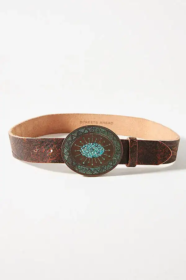 Streets Ahead Madison Western Belt In Brown - 50% Off  display picture 1