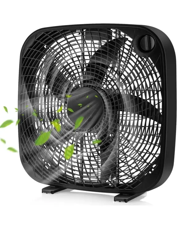 SUGIFT 20 Inch Box Portable Floor Fan With 3 Speed Settings And Knob Control
