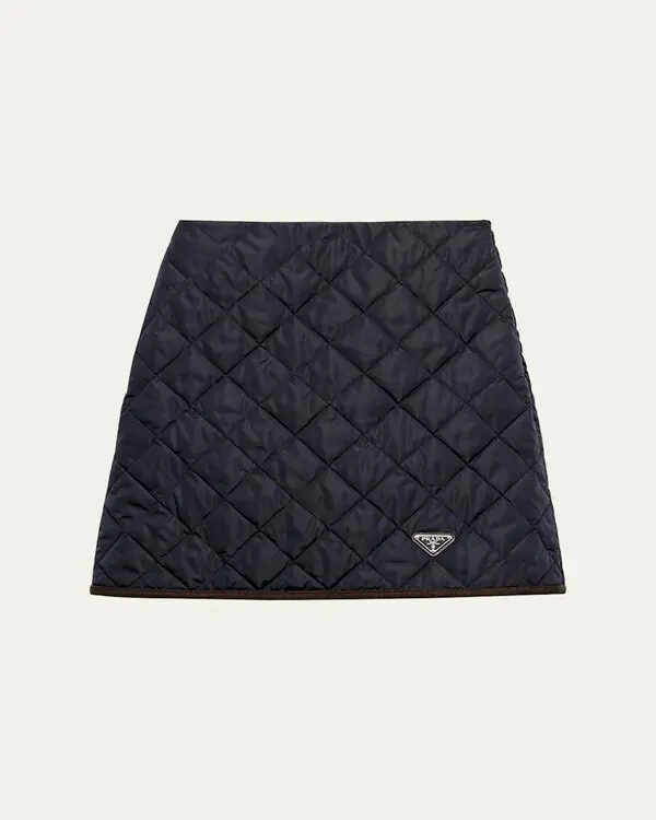 Prada Quilted Mini Skirt - Bleu