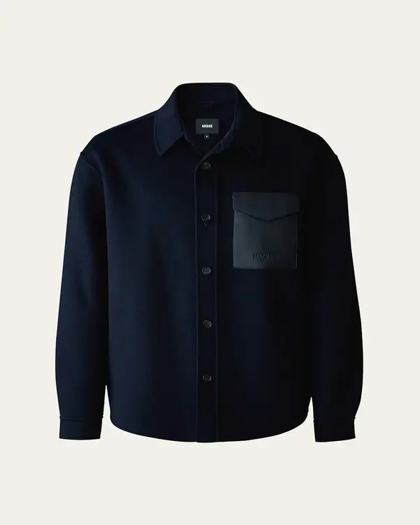 Mackage Emmanuel Double-face Wool Overshirt - Garnet