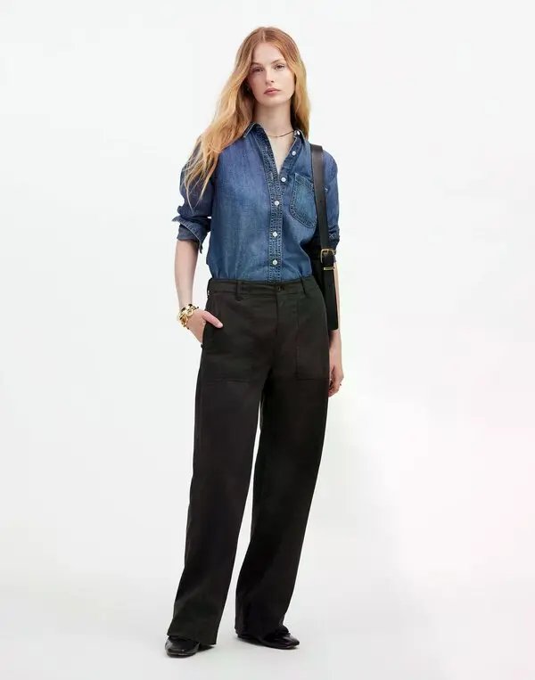 Madewell Low-slung Baggy Utility Pants - Almost Black