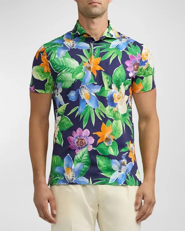 Ralph Lauren Tropical Jersey Polo Shirt - Navy | Editorialist