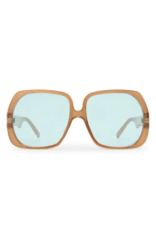 Le Specs Polydisco 59mm Square Sunglasses - Pearl Champagne