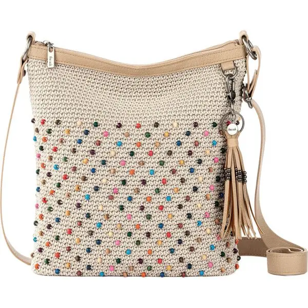 THE SAK Lucia Hand Crochet Crossbody Bag - Ecru Multi Beads