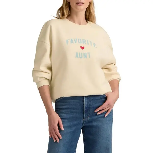 FAVORITE DAUGHTER Favorite Aunt Graphic Sweatshirt - Gardenia