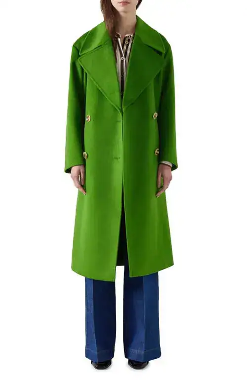 Lk Bennett Amor Wool Coat In Green - 30% Off | Editorialist