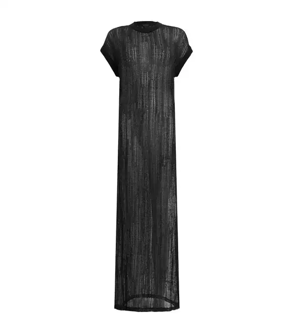 All Saints Knitted Giana Maxi Dress In Black 61% Off Editorialist