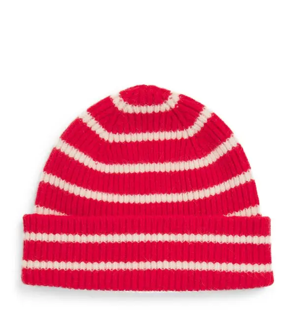 LE BONNET Striped Classic Beanie - Red