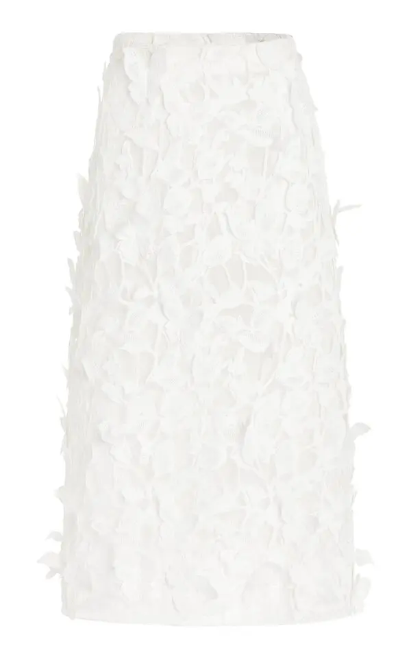 Simkhai Ambrosia Floral Guipure Lace Midi Skirt