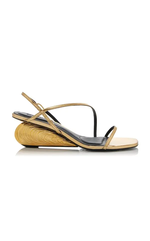 Simkhai Bridget Metallic Wedge Sandals - Gold