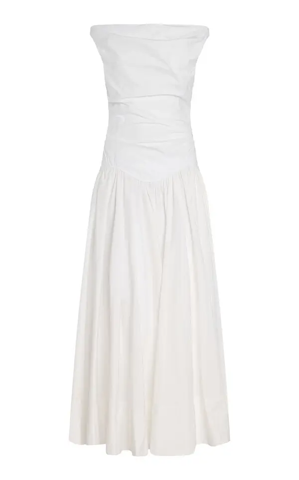 Simkhai Cersei Knit-cotton Combo Midi Dress - White