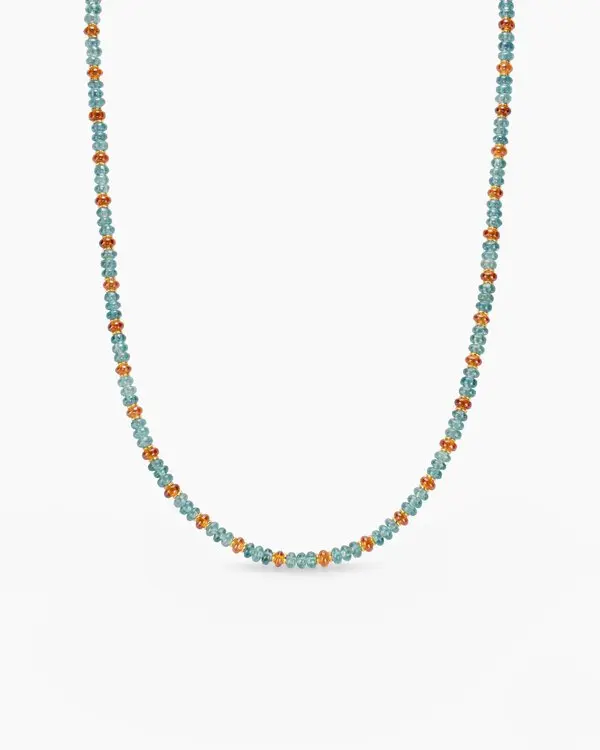 David Yurman 18k Yellow Gold Spiritual Beads Necklace - Indicolite