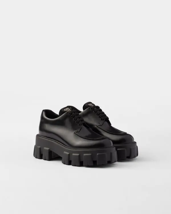 Prada Monolith Leather Lace-up Shoes