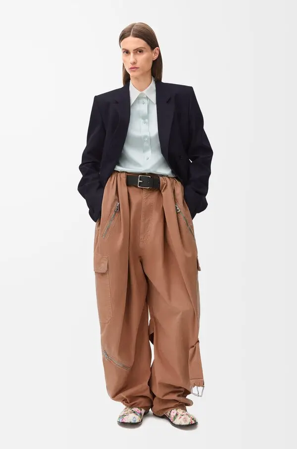 Loewe Oversized Balloon-Leg Cargo Trousers - Clay | Editorialist