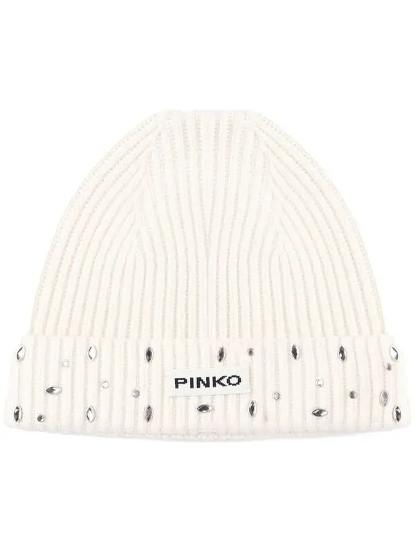 Pinko Logo-patch Beanie - White