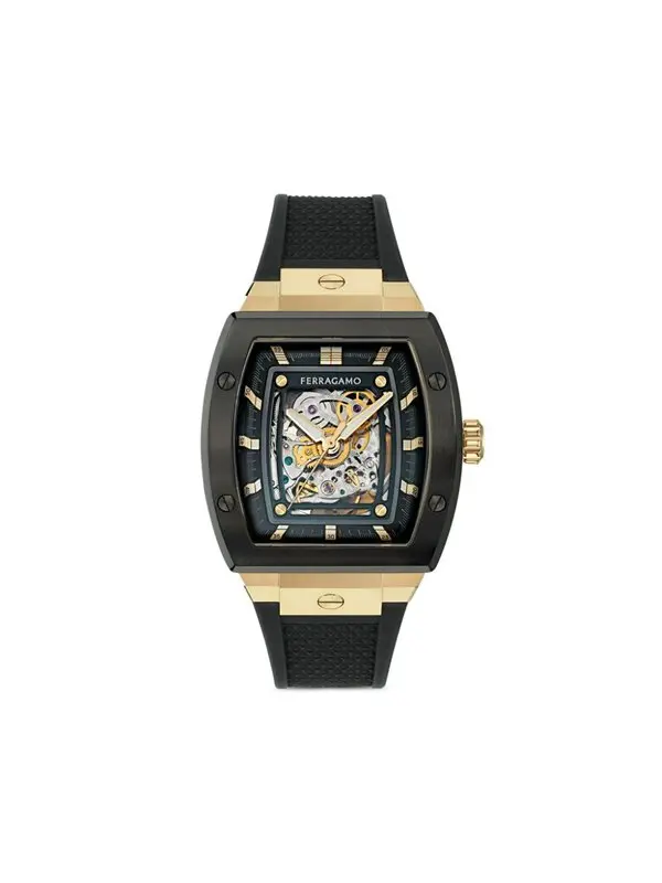 FERRAGAMO 42mm Tonneau Skeleton Watch
