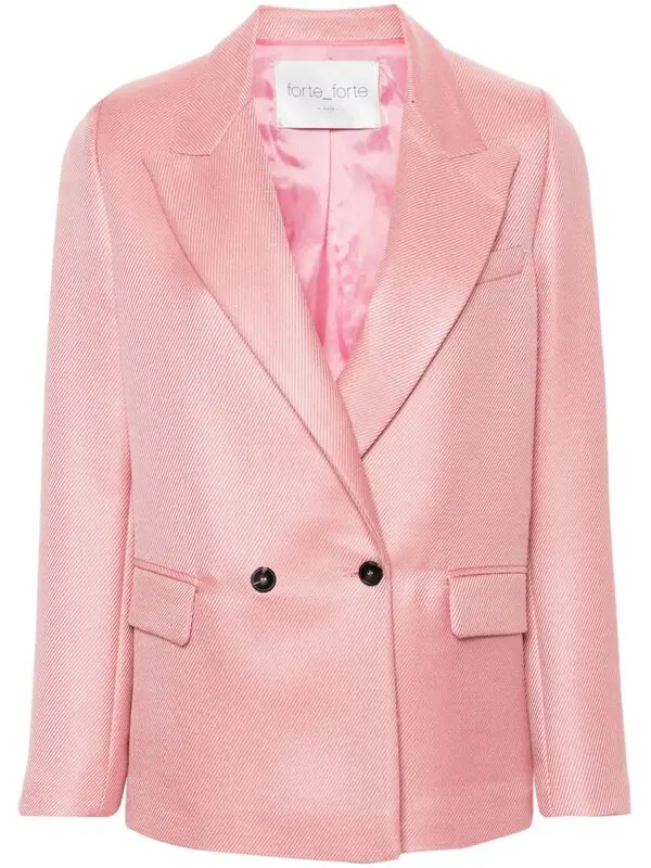 FORTE_FORTE Double-breasted Striped Blazer