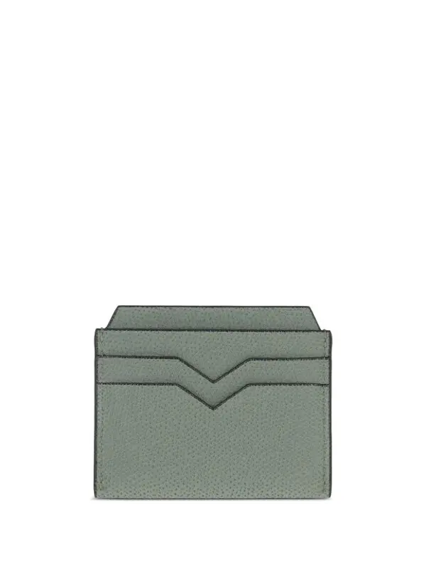 VALEXTRA Textured Leather Cardholder - Green