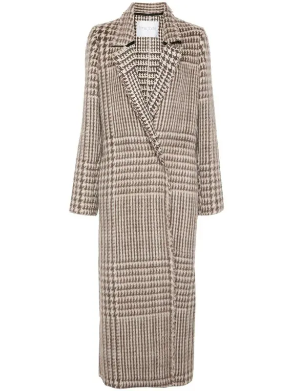 FORTE_FORTE Houndstooth-pattern Coat