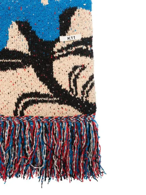 KHOKI Intrarsia - knit muffler White