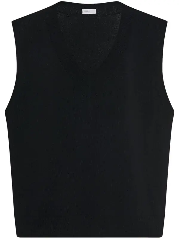 Rosetta Getty V-neck Knitted Vest - Black