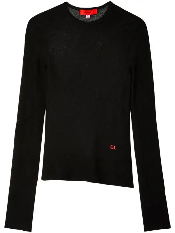 Eckhaus Latta Spiral Long-Sleeved T-Shirt - Black | Editorialist