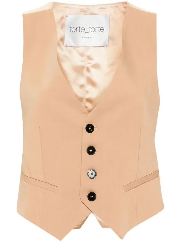 FORTE_FORTE Satin Panelled Waistcoat