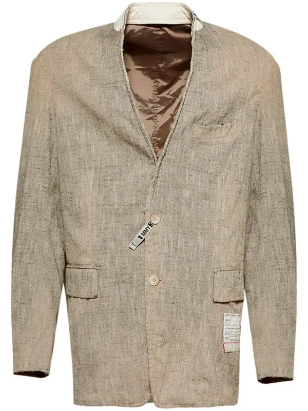 Mihara Yasuhiro Slub Tweed Blazer - Neutrals