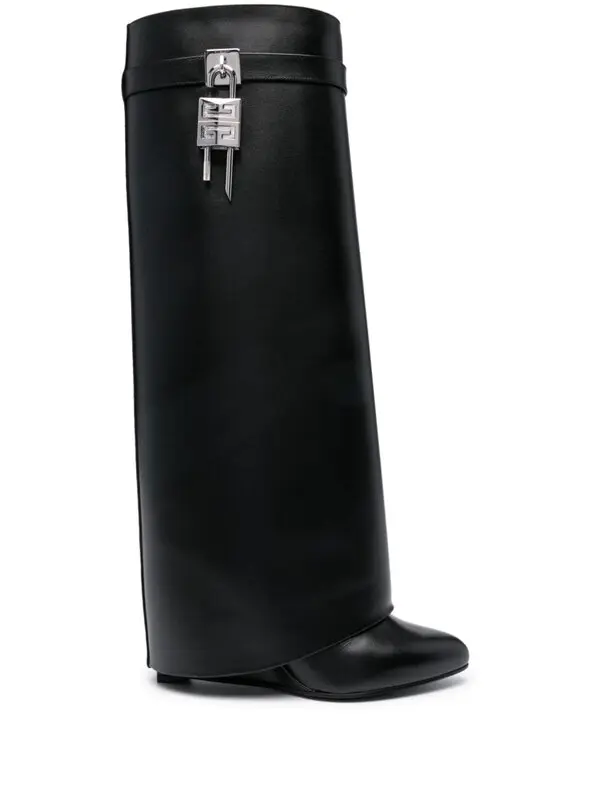 Givenchy Shark Lock 100mm Leather Boots - Black