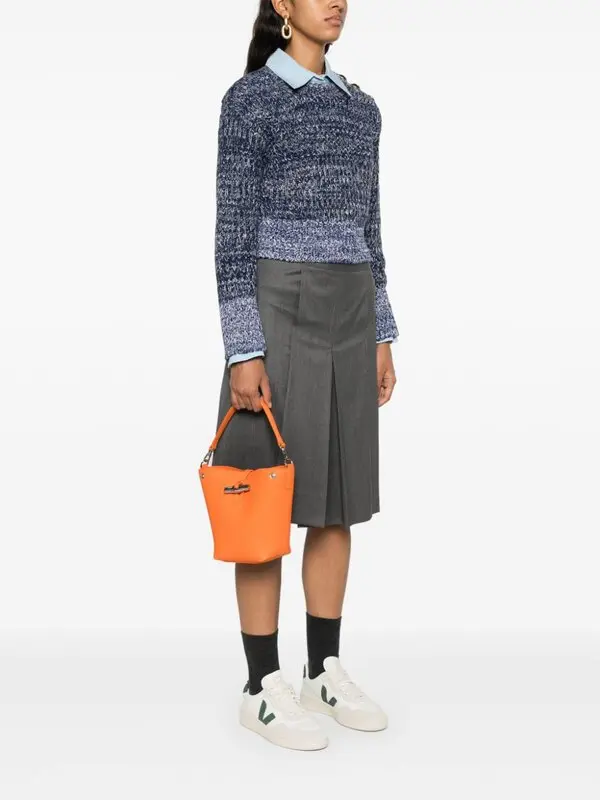 Longchamp Xs Le Roseau Essential Leather Bucket Bag - Orange