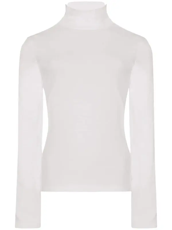Rosetta Getty Snap Turtleneck Top - White