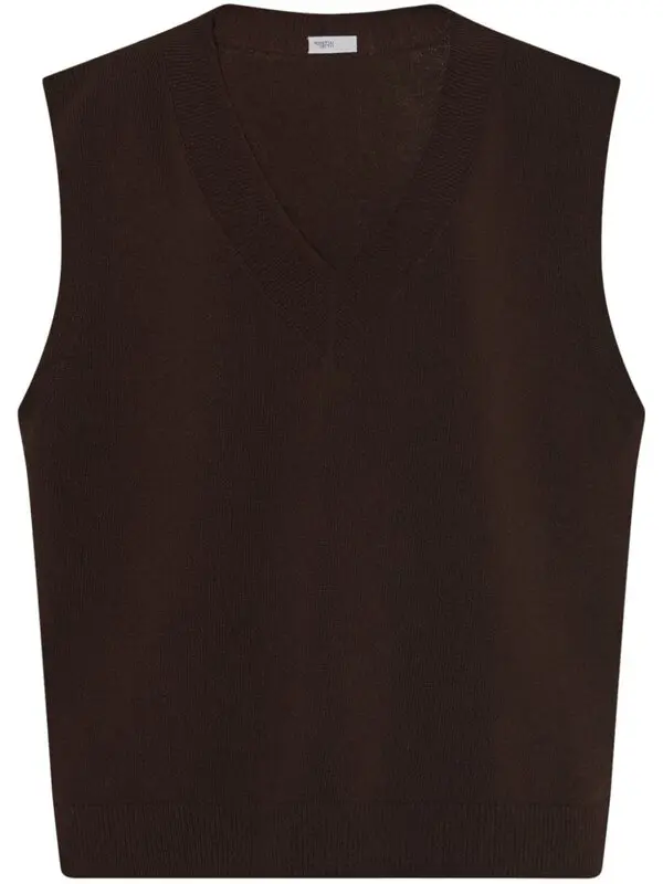 Rosetta Getty Oversized Sweater Vest - Brown