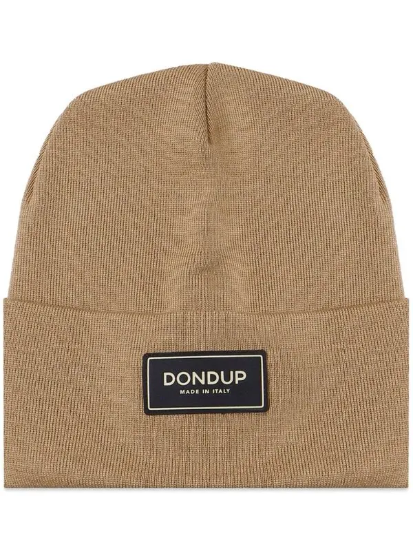 DONDUP Logo-patch Knitted Beanie - Brown