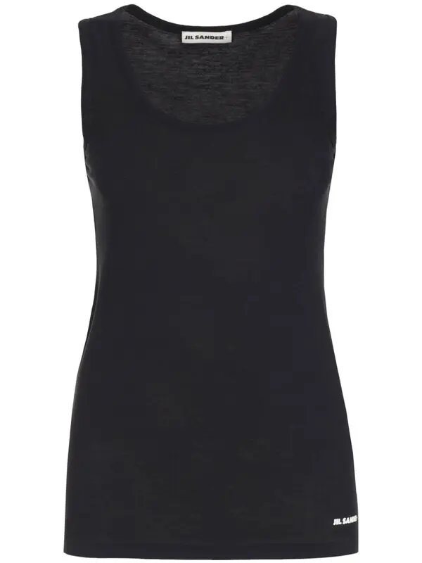 JIL SANDER Cotton Tank Top - Blue