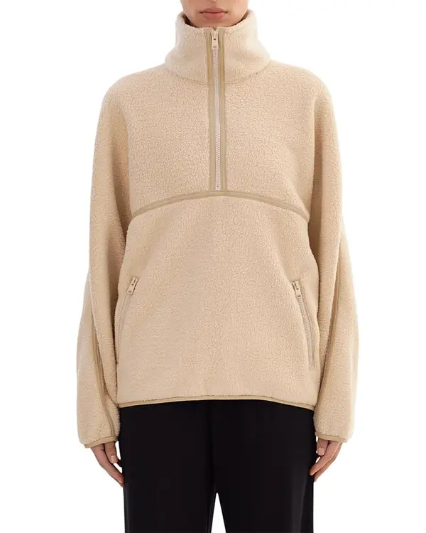 LAMARQUE Helsa Half-zip Fleece Pullover - Beige