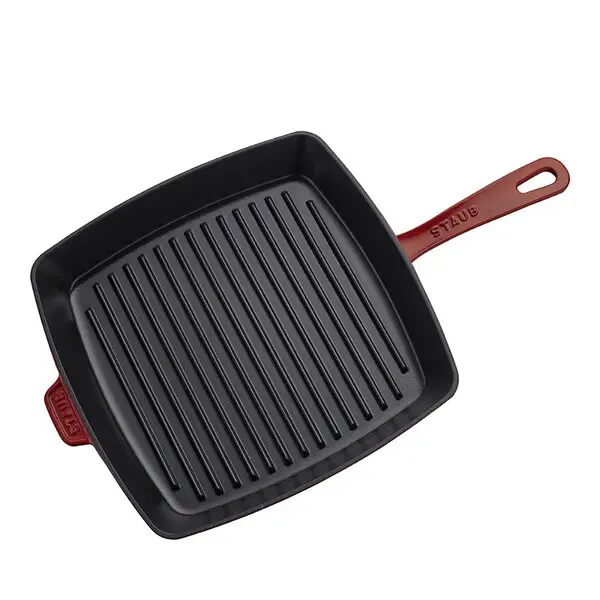 STAUB Cast Iron 12 Square Grill Pan - Grenadine