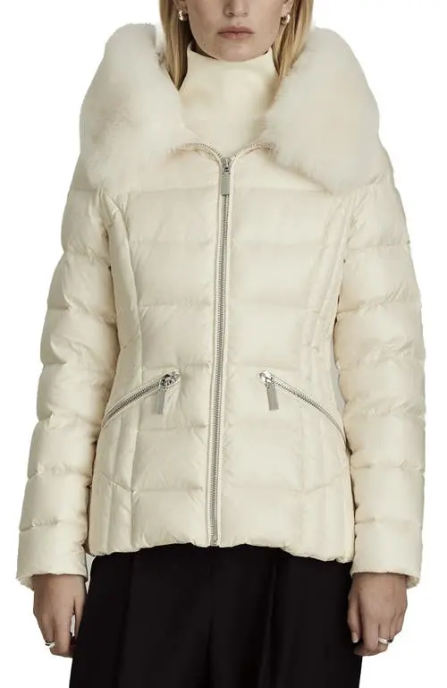 Dawn Levy Nikki Shearling Puffer Coat - Cream