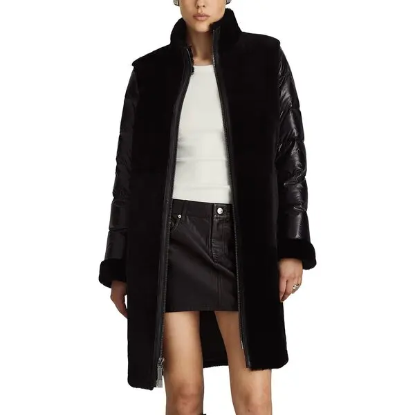 Dawn Levy Monique Shearling Coat - Black